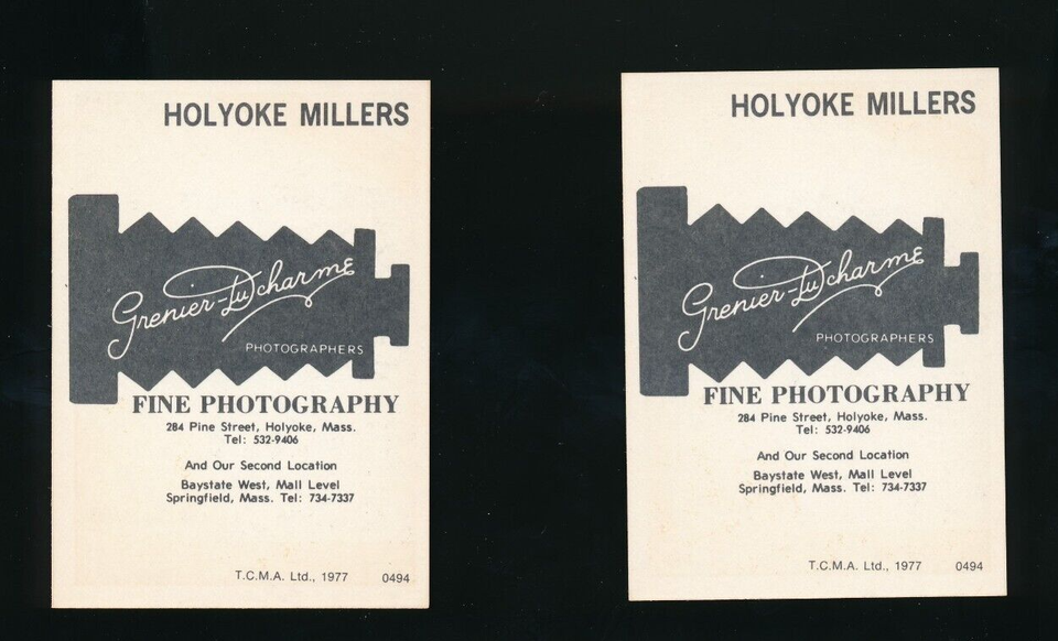 Lot (2) 1977 TCMA Holyoke Millers Gary Holle rookie rc tough cards reg ...