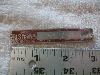 Aluminum 3" X 1/2" Delta Serial Number plate 53-7425 | eBay