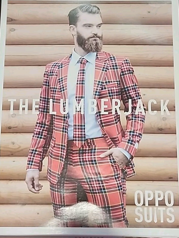 Oppo Suit Stars & Stripes Costume LUMBERJACK Plaid Jacket Tie Pants ...