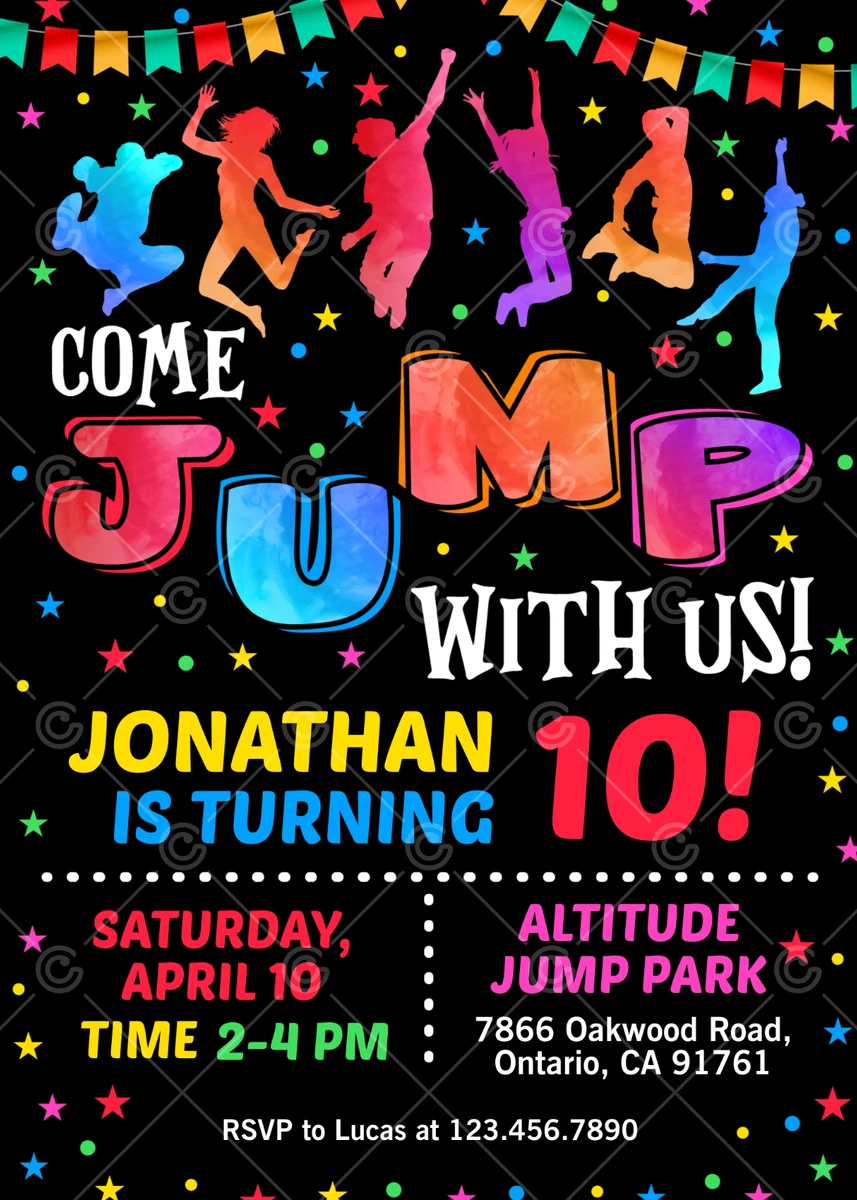 FREE Printable Trampolines Birthday Invitation Templates, 52% OFF