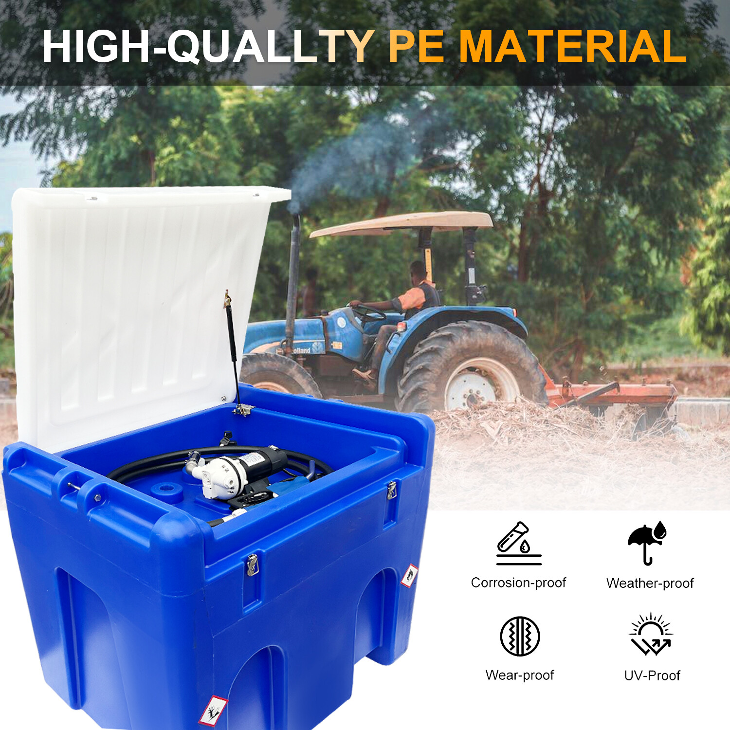 114 Gal Polyethylene DEF Transfer Tank System - 12V DC Pump For ...