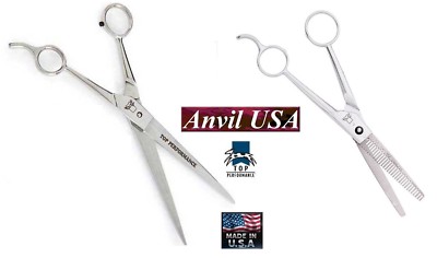 TP/ANVIL Pet PRO Grooming STAINLESS STEEL STRAIGHT&THINNING SHEARS ...
