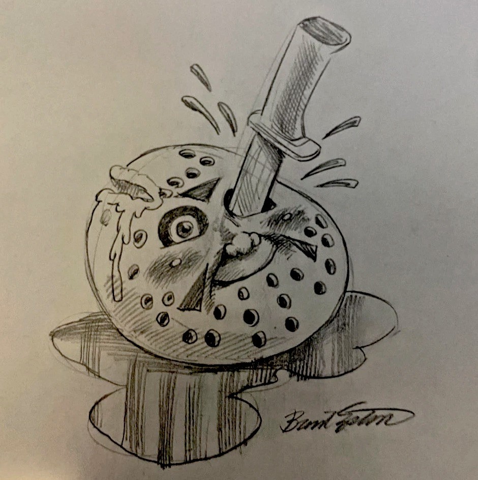 Rare 1/1 GPK Jason Voorhees PENCIL ROUGH ART! Garbage Pail Kids Friday ...