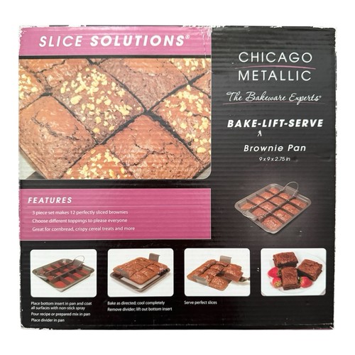 CHICAGO (NEW) Metallic Bake Lift & Serve Brownie Slice Solutions Pan | eBay