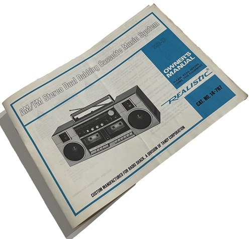 REALISTIC SCR-17 AM/FM Stereo Radio Dubbing Cassette Recorder Owner's ...