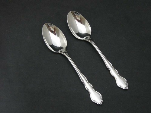 2 Oneida Cube DOVER Stainless Teaspoons Silverware Flatware Glossy | eBay