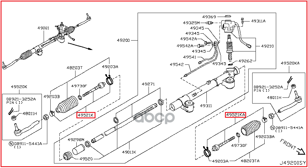 D8521-1MA0A Nissan Socket kit-tie rod, inner D85211MA0A, New Genuine ...