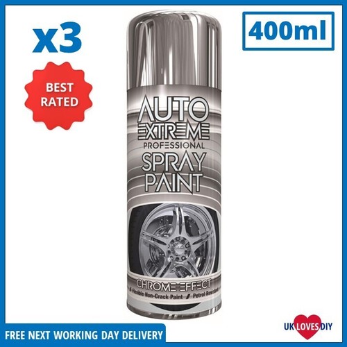 3 x 400ml AX Chrome Effect Spray Paint Aerosol Can Auto Extreme Car Van Bike | eBay UK