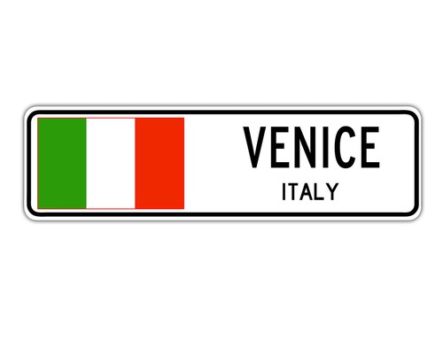 Venice, Italy Street Sign Italian Flag City Country Road Wall Gift | eBay