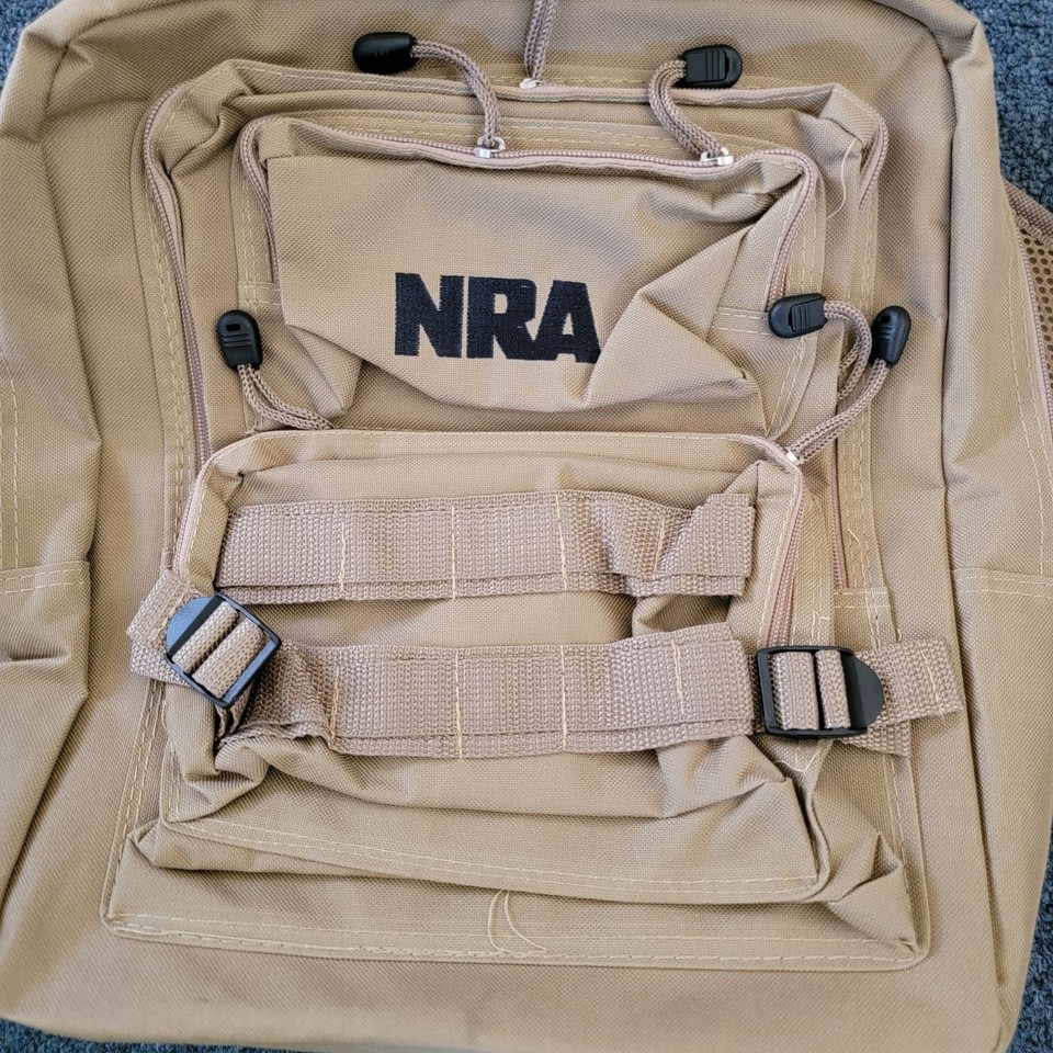NRA Tactical Backpack Range Hunting Bag Desert Tan Khaki Lightweight ...