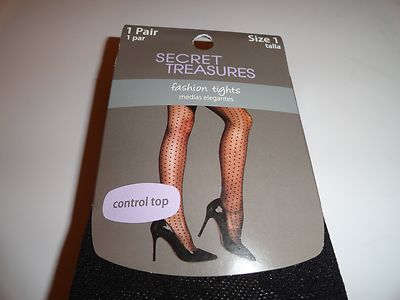SECRET TREASURES CONTROL TOP FASHION TIGHTS COLOR BLACK SIZE 1 NEW | eBay