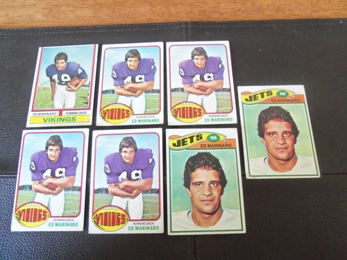 ED MARINARO 1974,76,77 TOPPS FOOTBALL CARD LOT- LOT OF 7 CARDS- TV STAR ...