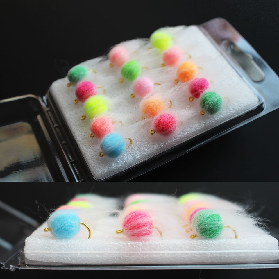 30 pcs 10 Colors UV Nuke Egg Fly Glo Bug Steelhead Trout Fly Fishing Flies Lures | eBay