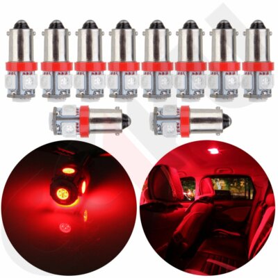 10X 3886X 1893 1816 BA9S 5-LED Red Instrument Panel Dash Cluster Light ...