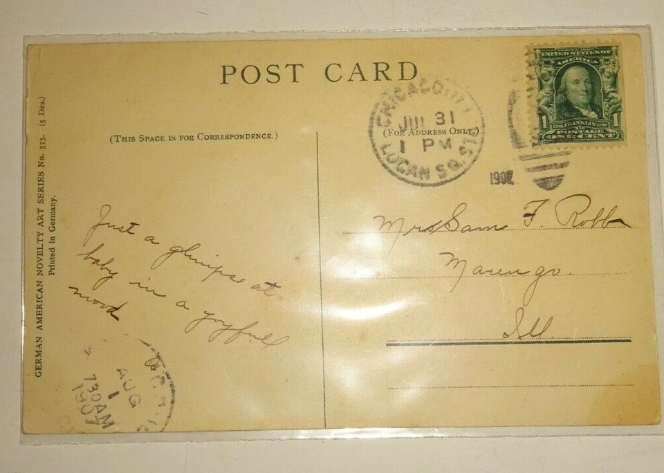 Antique postcard, Sweet Crying baby, dated 1907 | eBay