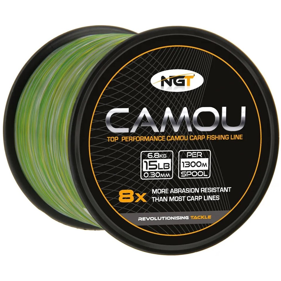 NGT Camo Mono Fishing Line Bulk Spool 10lb 12lb 15lb 18lb Carp Pike ...