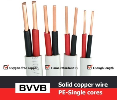 Copper Wire Solid Cable 5meter Flat Single Cores Black Red Sheathed ...