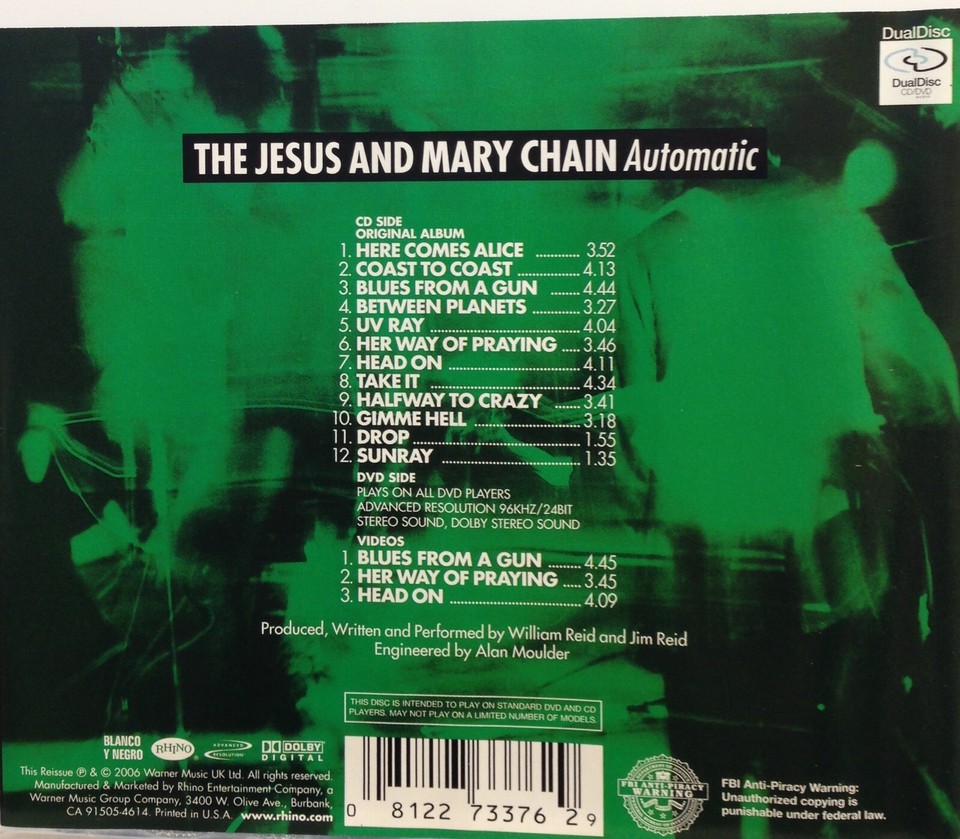 The Jesus and Mary Chain : Automatic ( CD Dual Sided Disc Hybrid CD/DVD ...