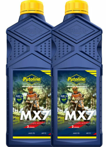 2 LITRES Putoline MX7 Fully Synthetic 2 Stroke Motocross Motor Bike Pre ...