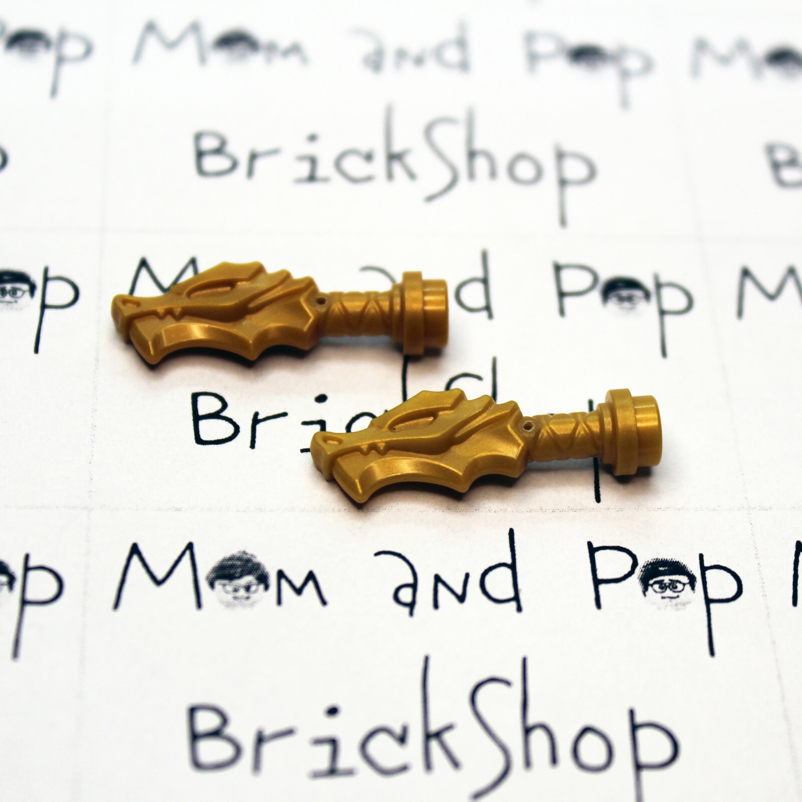 LEGO Dragon Head Hilt 2x Pearl Gold Weapon Handle Parts 36017 | eBay