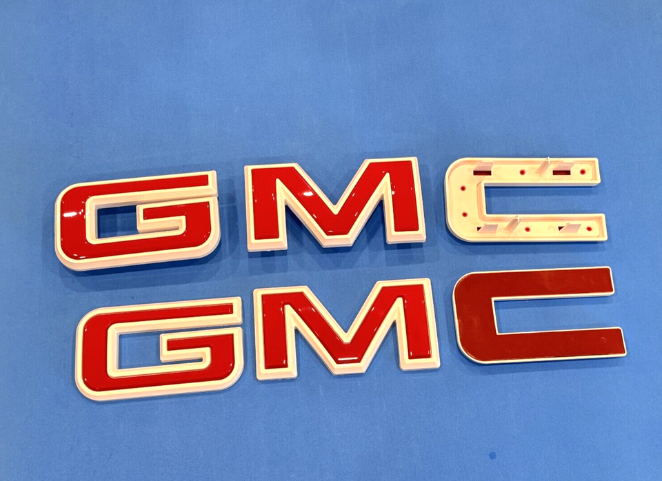 2023-24 GMC Canyon Front & Rear "GMC" Emblems in White Red GM OEM NEW ...