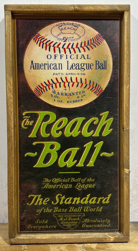 Antique Style Art Reach Baseball Advertising Trade Sign 12x24 | eBay