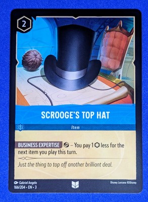 SCROOGE'S TOP HAT NM-MINT 166/204 Disney Lorcana TCG non holo EN3 | eBay