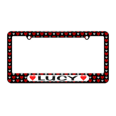 Lucy Love with Hearts License Plate Tag Frame Hearts Love Design | eBay