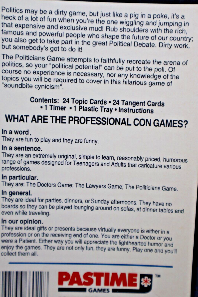 1992 Pastime Games The Politicians Game Complete NMIB | eBay