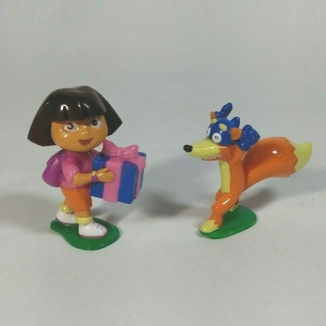 2.5" Dora the Explorer with Birthday Gift and Swiper the Fox PVC ...