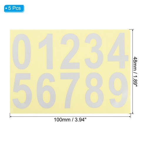 5Pcs Reflective Mailbox Number Sticker 4 Inch Strong Self Adhesive ...