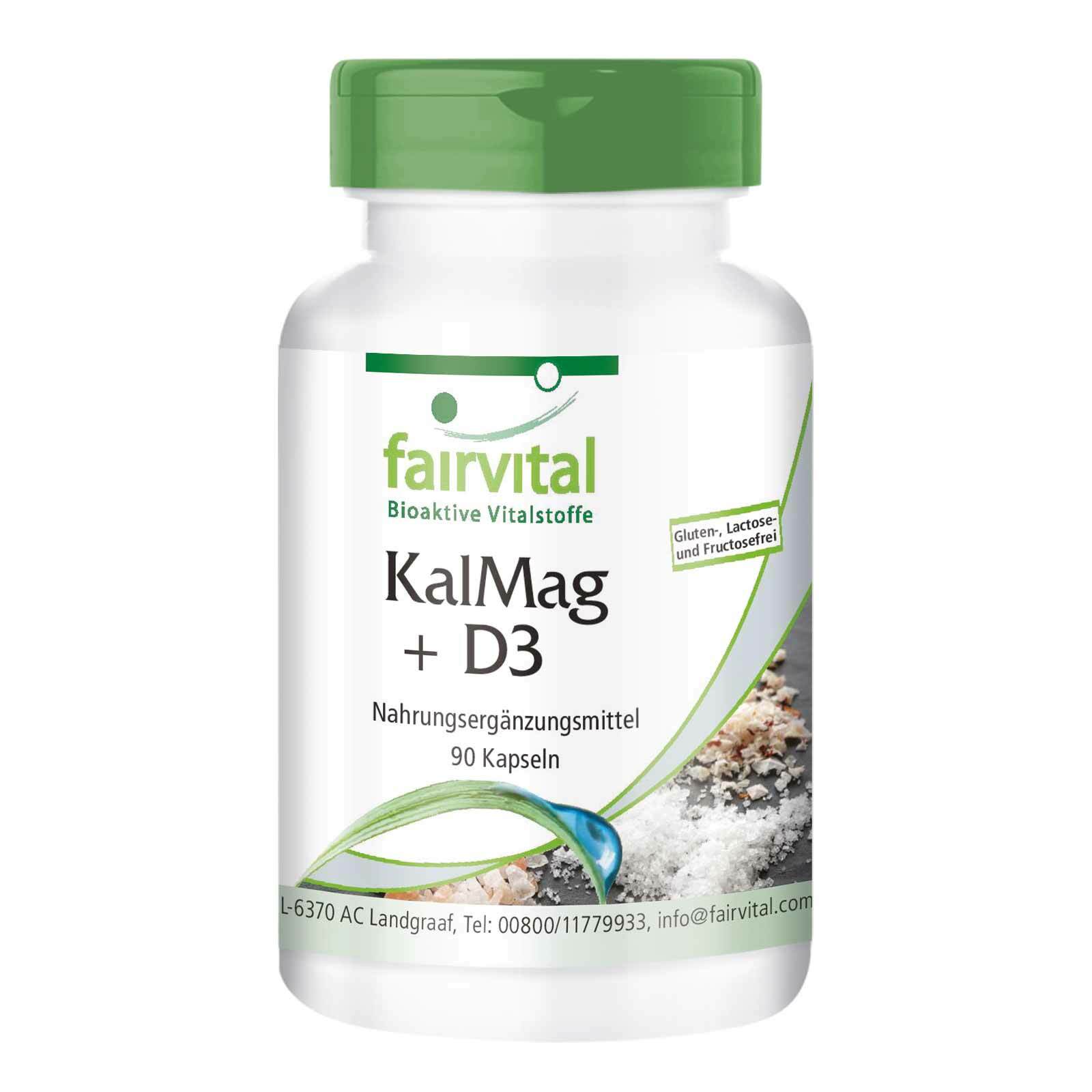 Calcium, Magnesium + Vitamin D3 - 90 Kapseln - KalMag + D3 ...