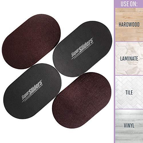 Super Sliders 5 3/4" x 9 1/2" Oval Reusable Furniture Sliders for Hard ...