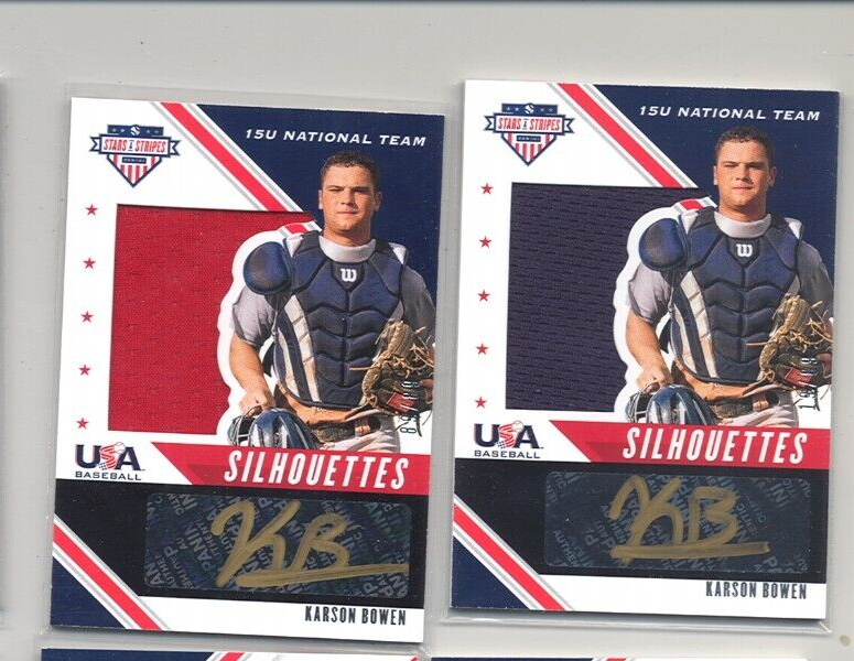 2 card lot 2020 panini Stars And Stripes USA Gold Auto Relic Karson ...