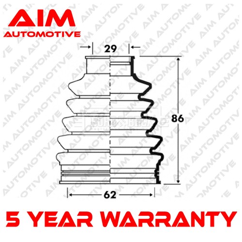 CV Joint Boot Set Front Rear Inner Outer Aim Fits VW Transporter Audi ...