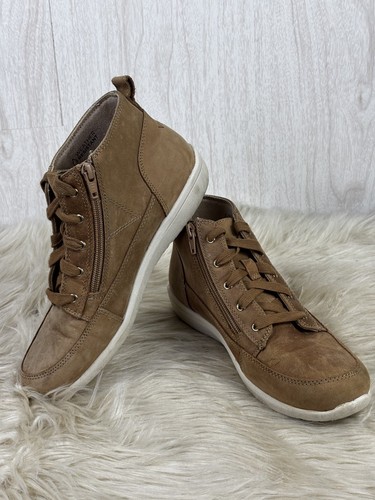 Vionic Shawna Comfort Boots 7.5 Brown Leather Chukka Side Zip Water ...