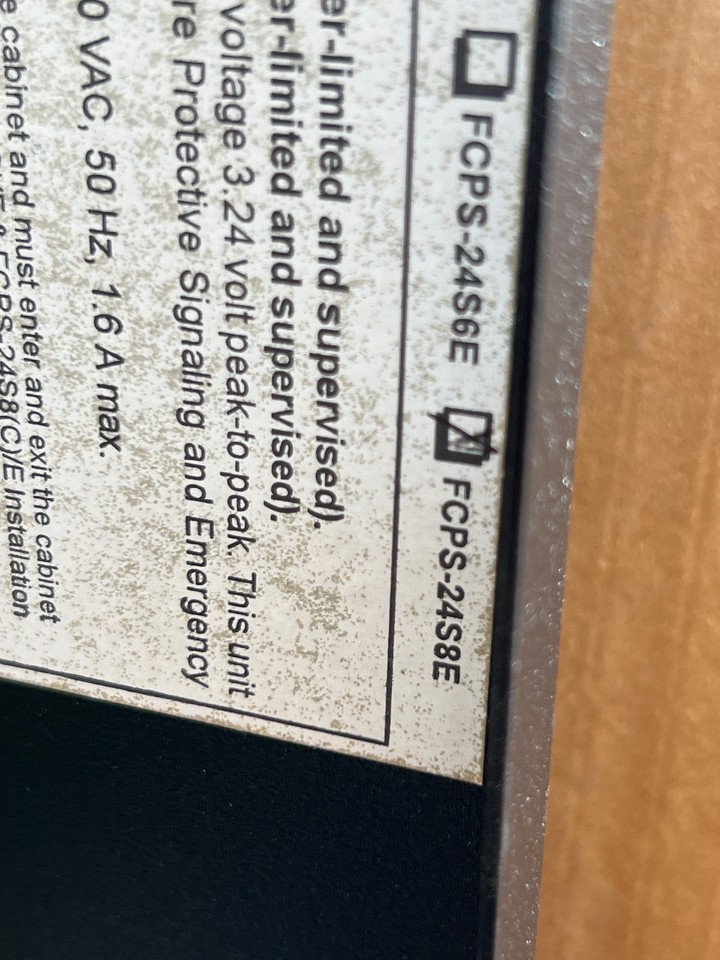 NOTIFIER FCPS-24S8E REMOTE POWER SUPPLY | eBay