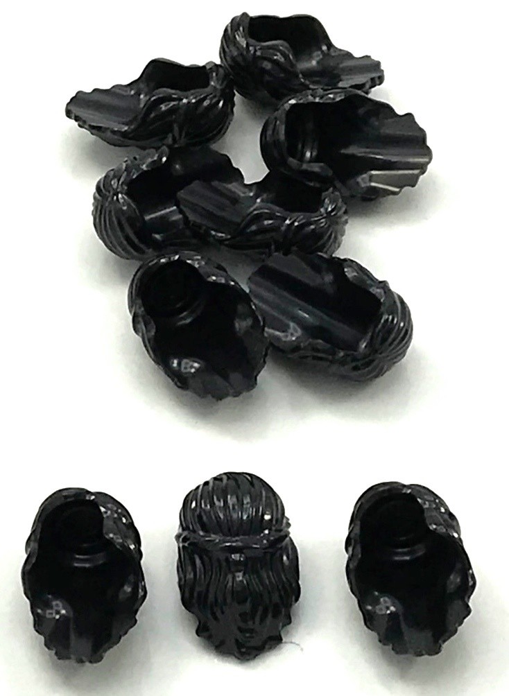 Lego 10 New Black Minifigure Hair Female Mid-Length Braid around Sides ...