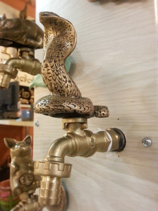 Brass Garden Faucet Tap COBRA Spigot Snake Vintage Handle Home Decor ...