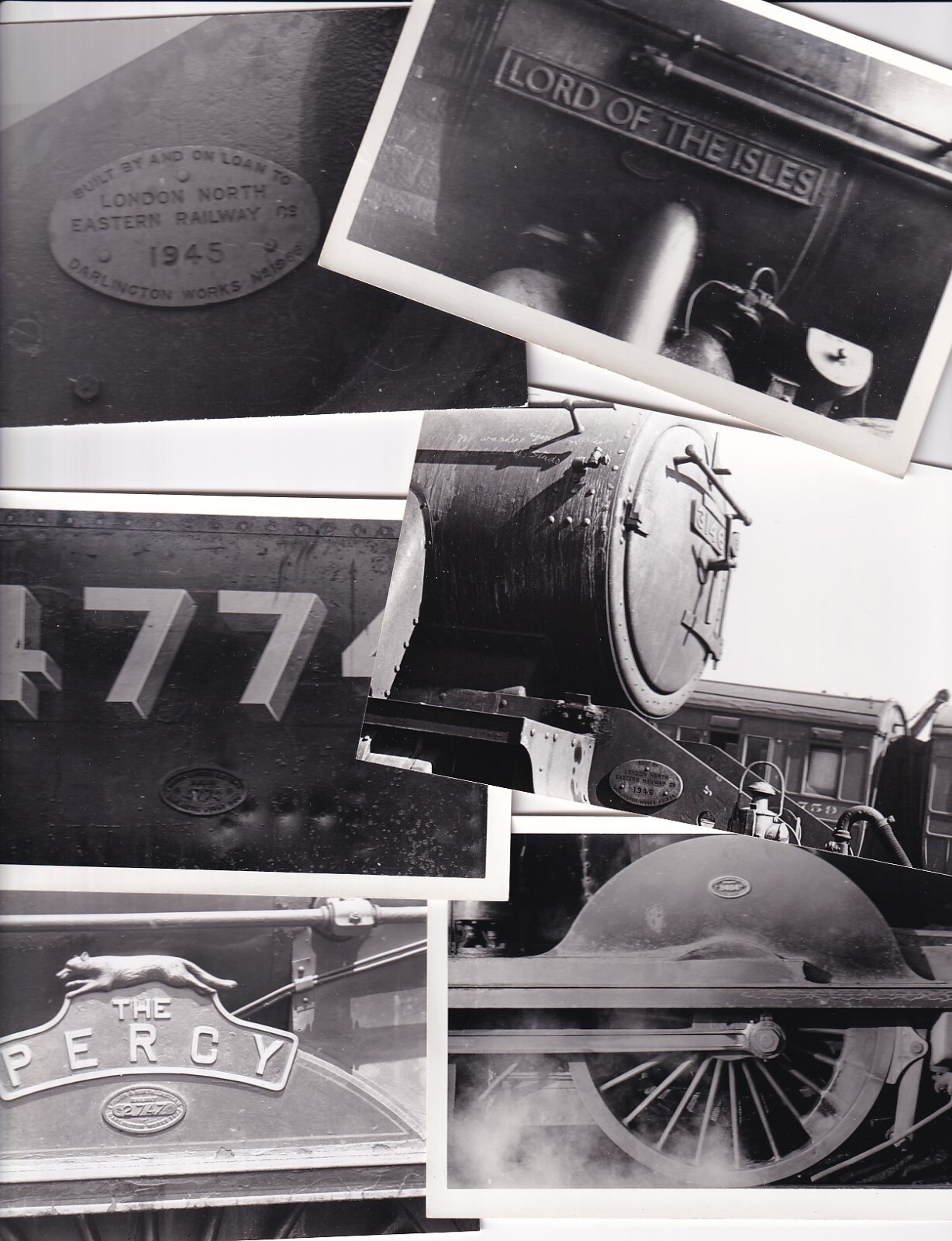 LNER - WORKS PLATES & NAME PLATES - DARLINGTON - 6 CASSERLEY PRINTS ...