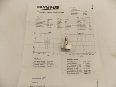 New Olympus Harisonic Tubo Ultrasonic Transducer 2.25MHz 0.5"x1.0" 3 ...