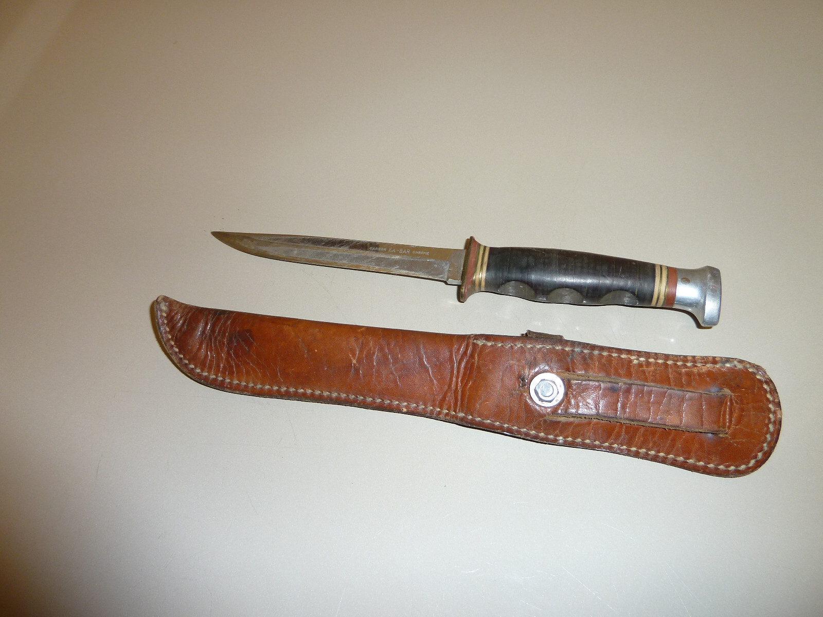 Vintage Carbon Ka-Bar Chrome Knife With Sheath | eBay