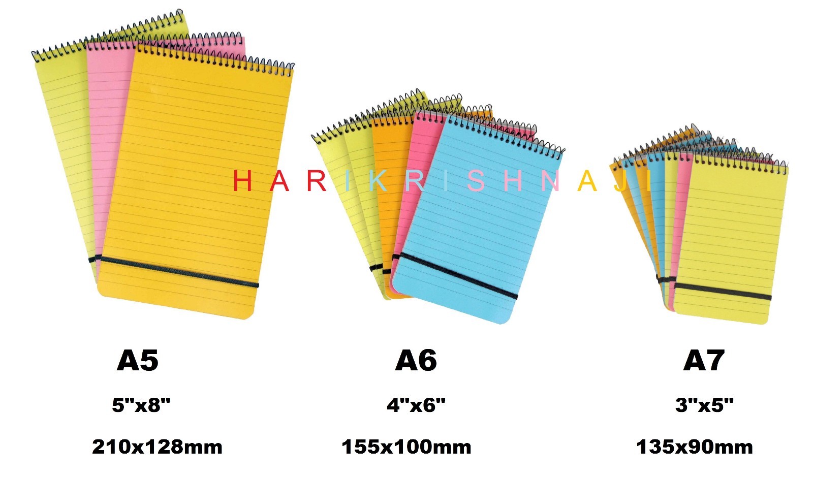 7/5/3 PACK SET NEON NOTE BOOK WRITING PAD STATIONERY PAPER SHEET SPIRAL ...