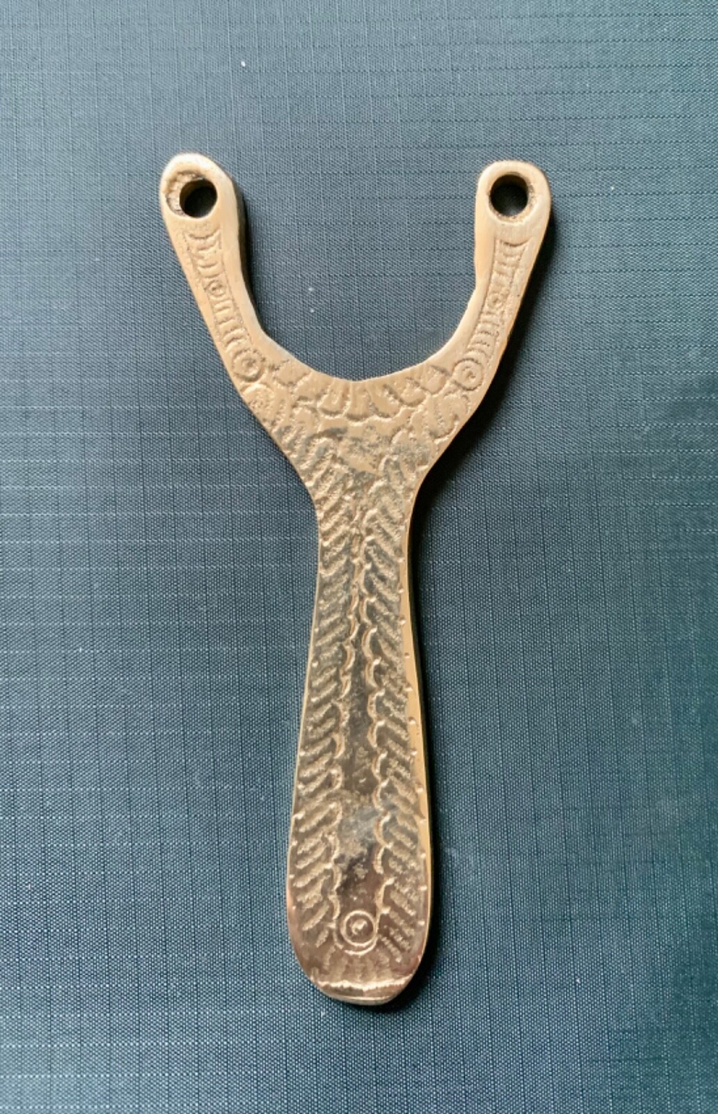 MINI SIZE PATTERNED FRONT & BACK SOLID BRASS GYPSY STYLE CATAPULT ...