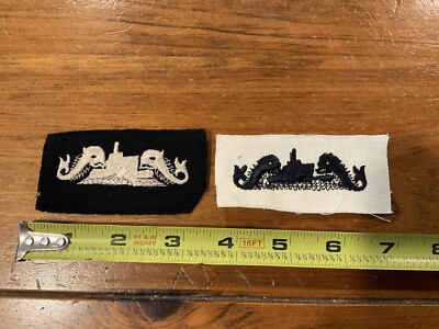 ORIGINAL WWII USN ENLISTED SUBMARINE DOLPHINS PATCH PAIR | eBay