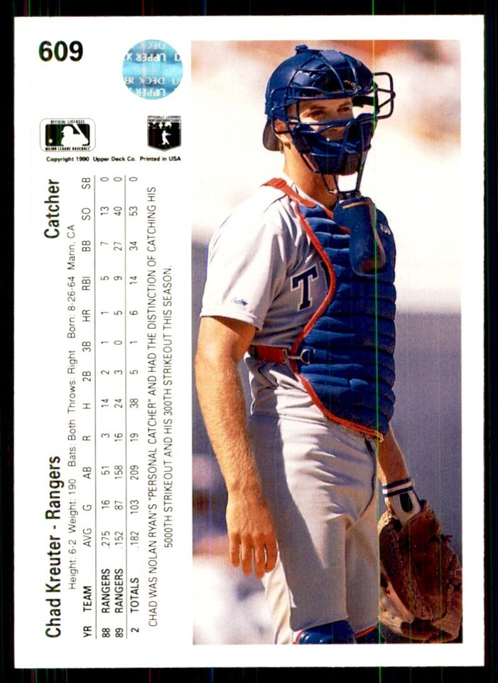 1990 Upper Deck Chad Kreuter Baseball Cards #609 | eBay