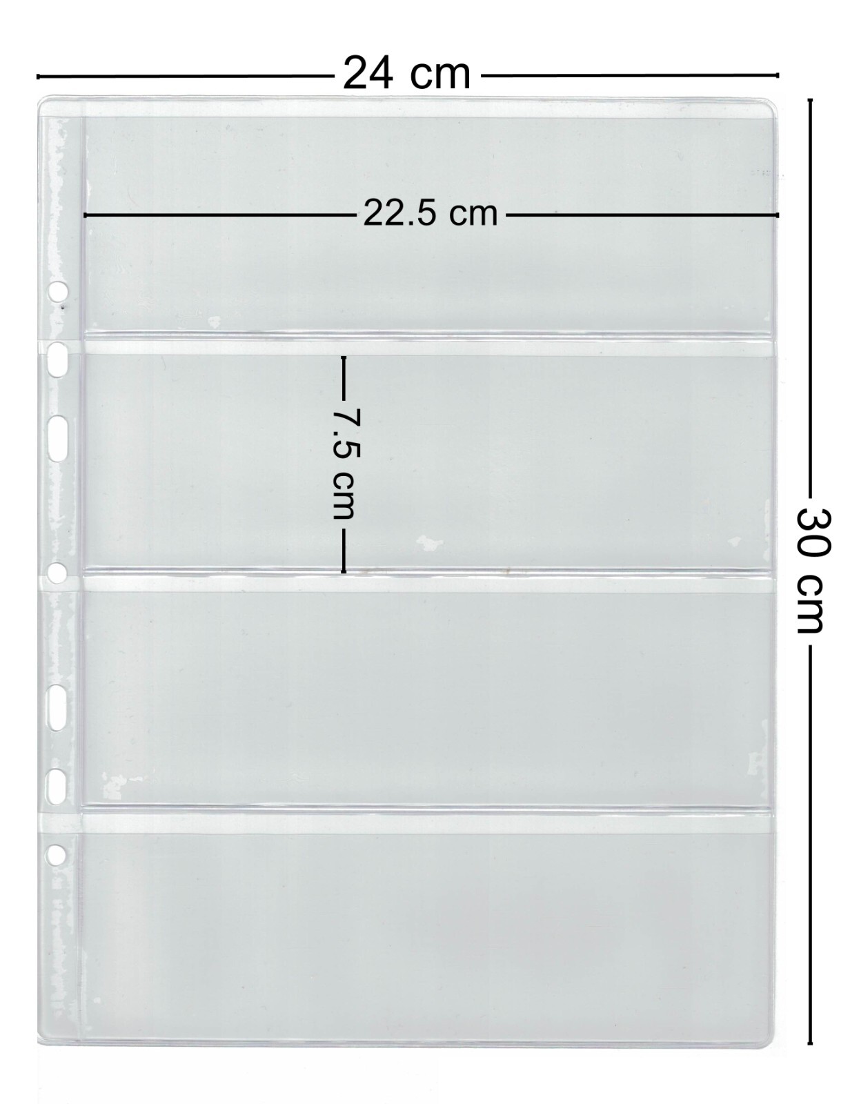 A4 Pages for banknote album and dividers - Four types for 1, 2, 3, 4 ...