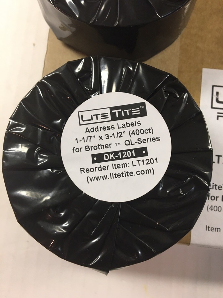 Lite Tite LT1201(4 Pack) Address Labels For Brother QL Label Printer 1 ...