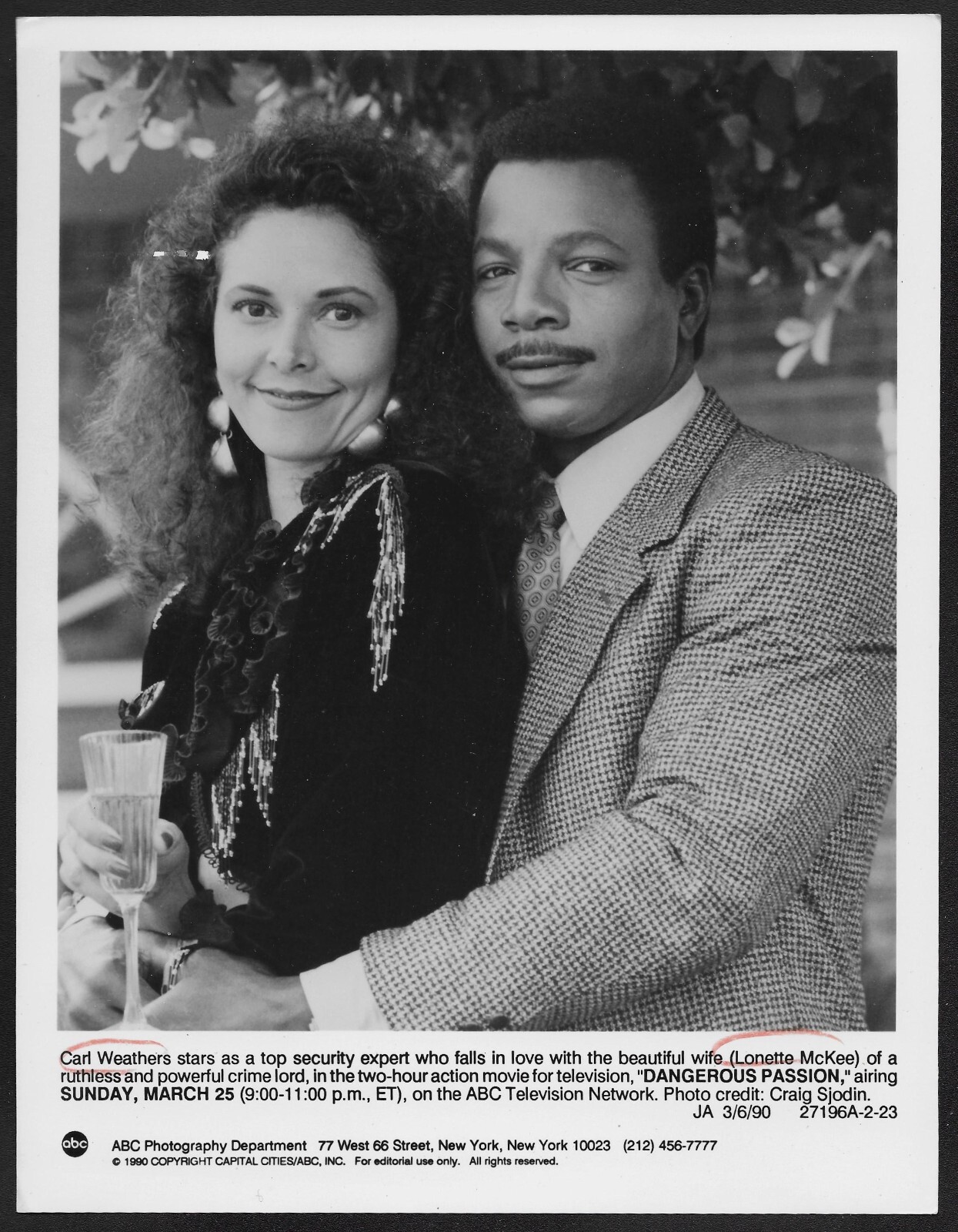 Carl Weathers Billy Dee Williams Lonette McKee LOT 2 Original 1990 Promo Photos | eBay