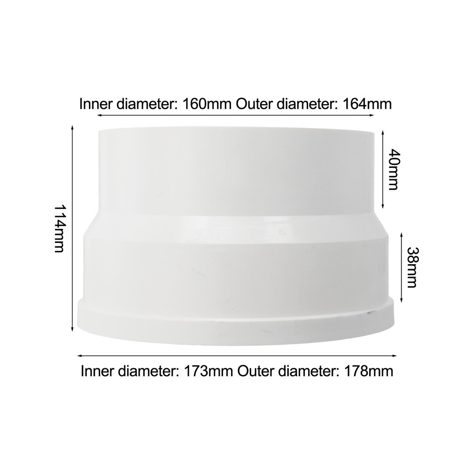 PVC Pipe Conversion Connector for Range Hood Airflow Management 180mm ...